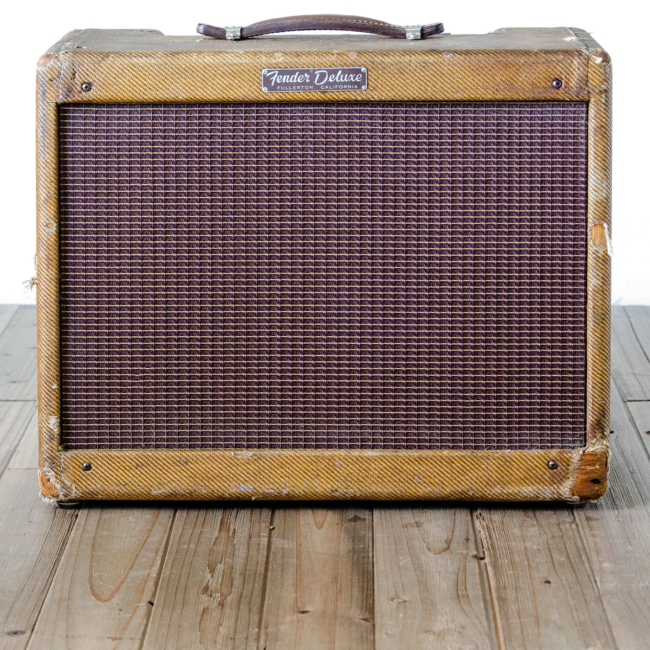 Vintage 1959 Fender Deluxe 5E3 Narrow Panel Tweed Amplifier